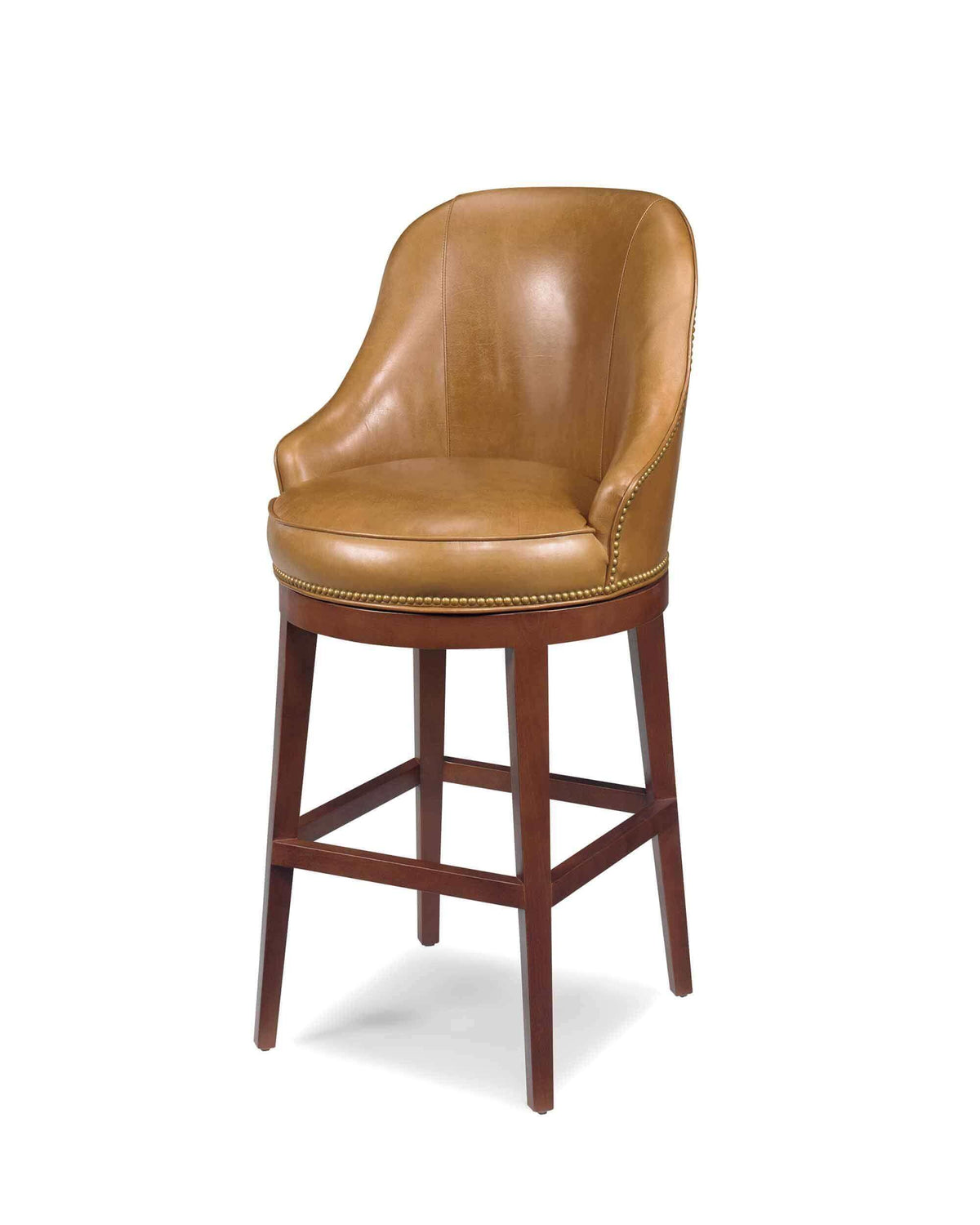 Casino Leather Swivel Bar Stool by American Heirloom | Wellington's ...