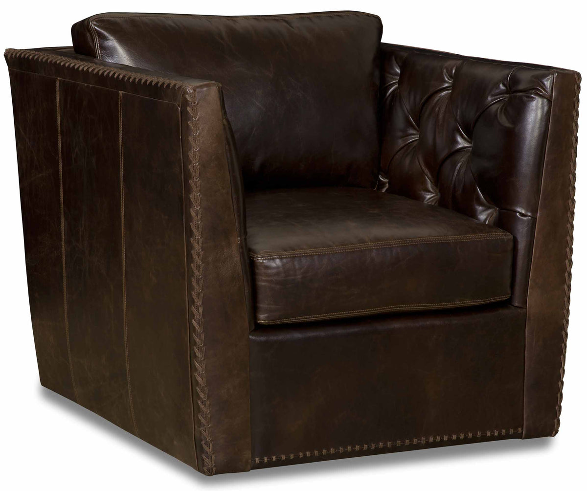 Remy Leather Swivel Chair by American Heirloom | Wellington's Fine ...