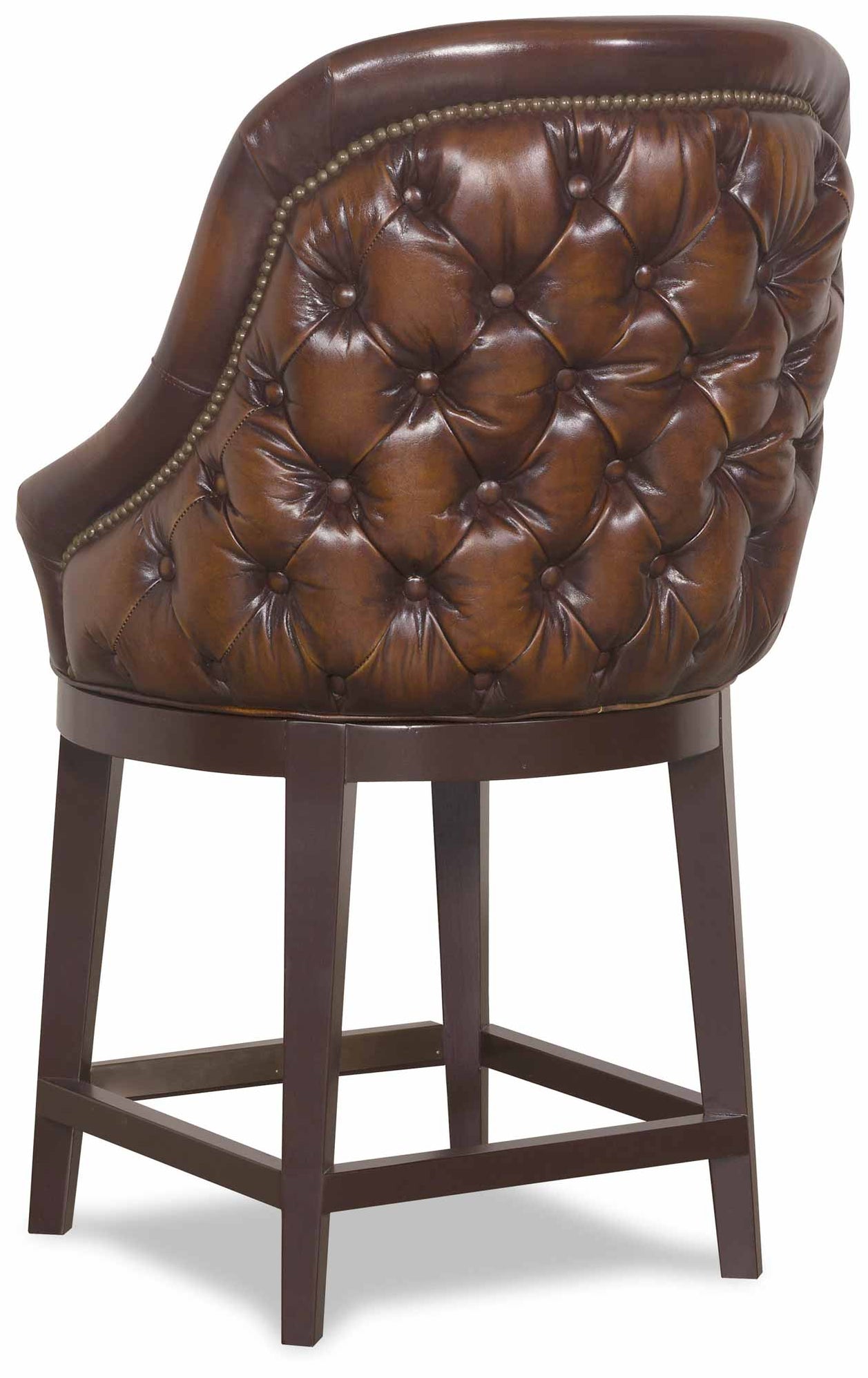 Bootlegger Leather Swivel Bar Stool by American Heirloom | Wellington's ...
