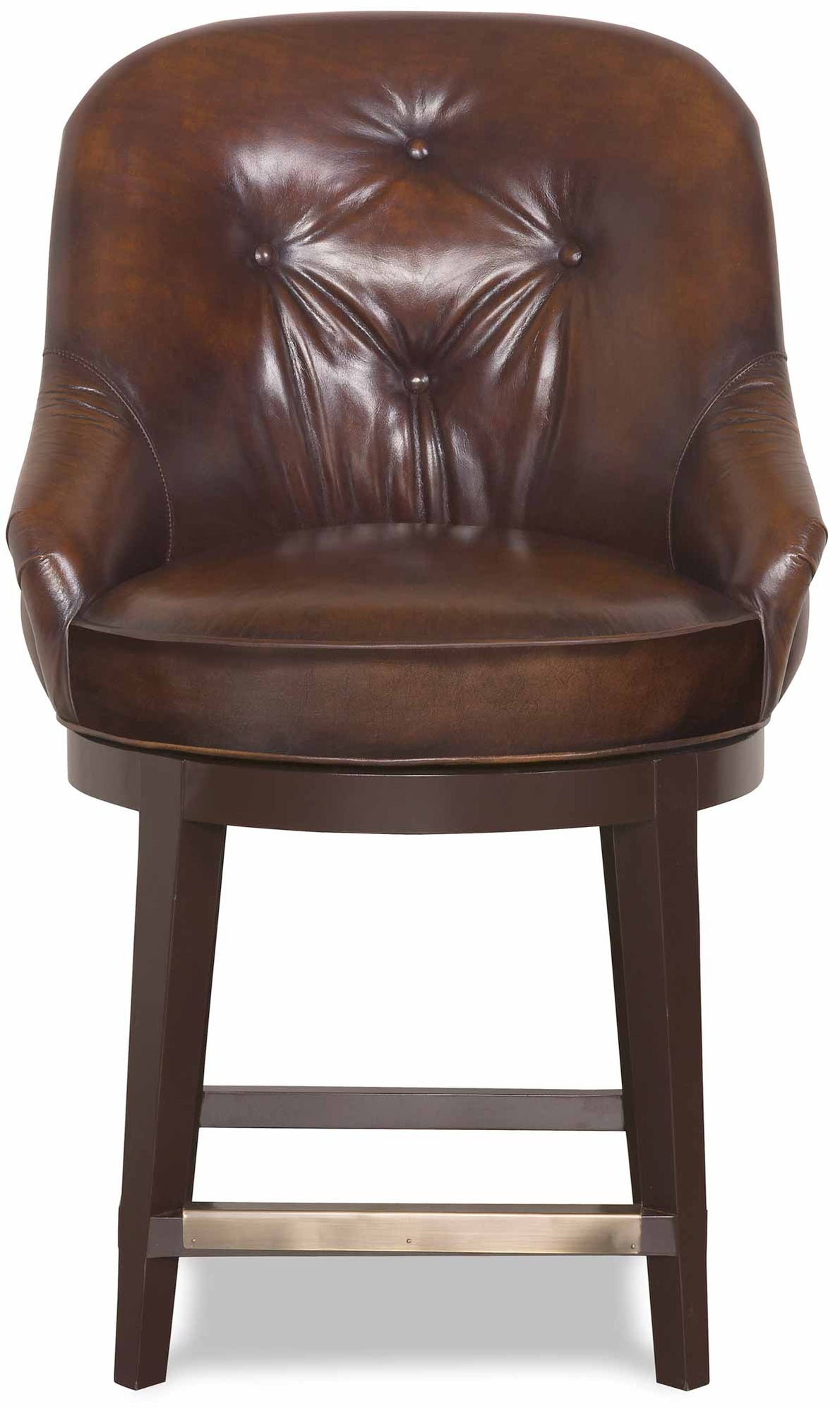 Bootlegger Leather Swivel Bar Stool by American Heirloom | Wellington's ...