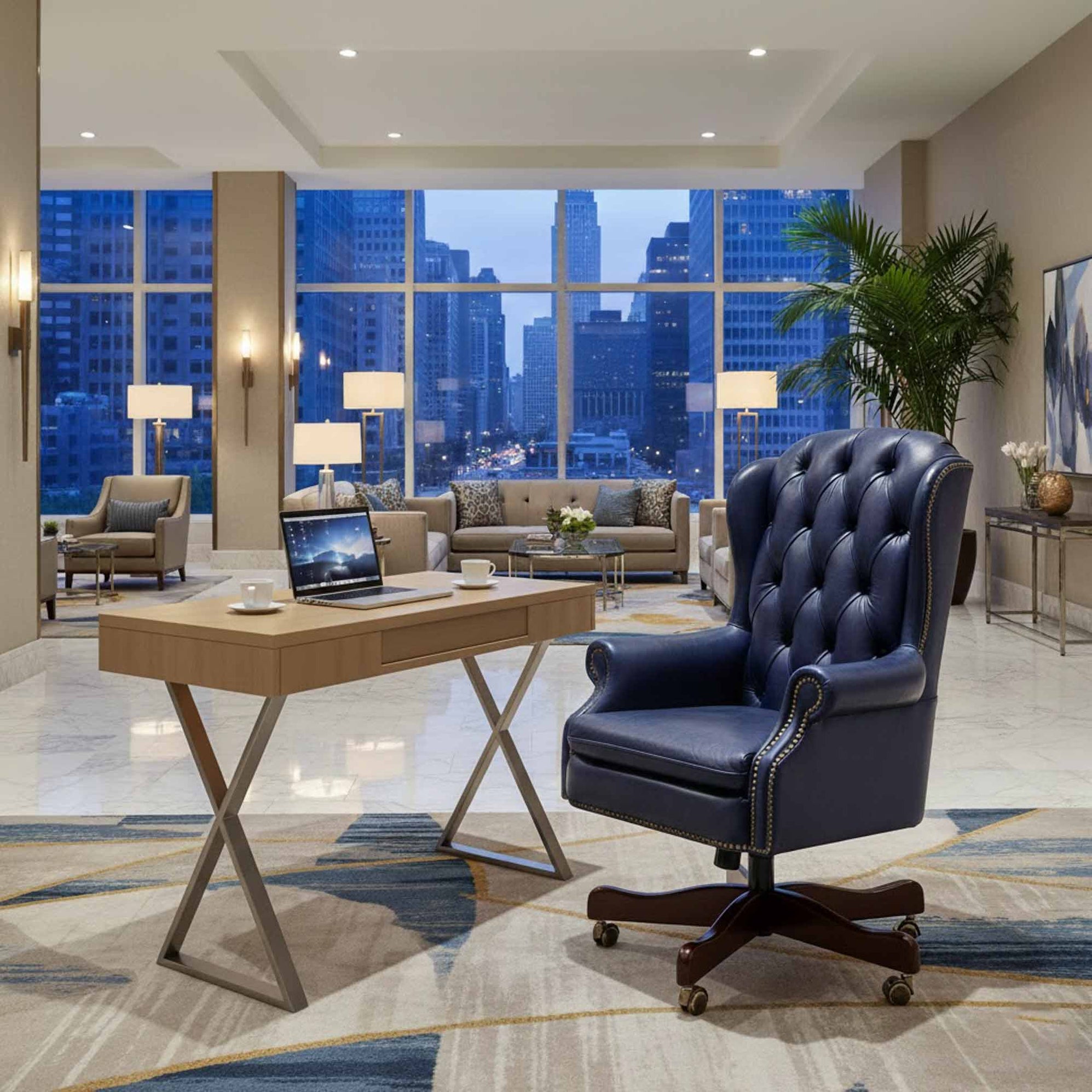 Duncan Leather Swivel Tilt Chair by American Heirloom | Wellington's ...
